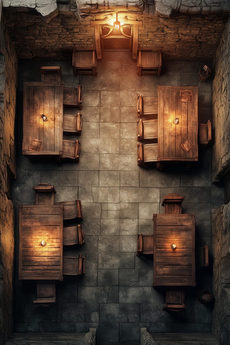 Jail Battlemaps, Dnd Maps, Prison, Dungeon, D&D, Pathfinder, Gridded ...