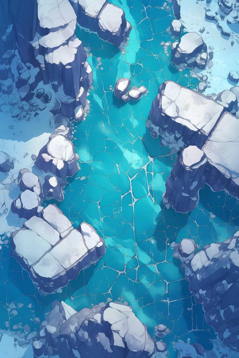 Ice Battlemaps, Snow, Dnd Maps, Winter, Arctic, D&D, Tundra, Gridded ...