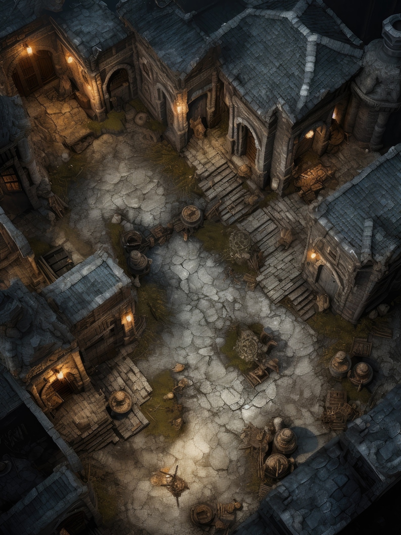 Dwarven City Battlemaps, Dnd Maps, D&D, Pathfinder, Gridded Maps ...