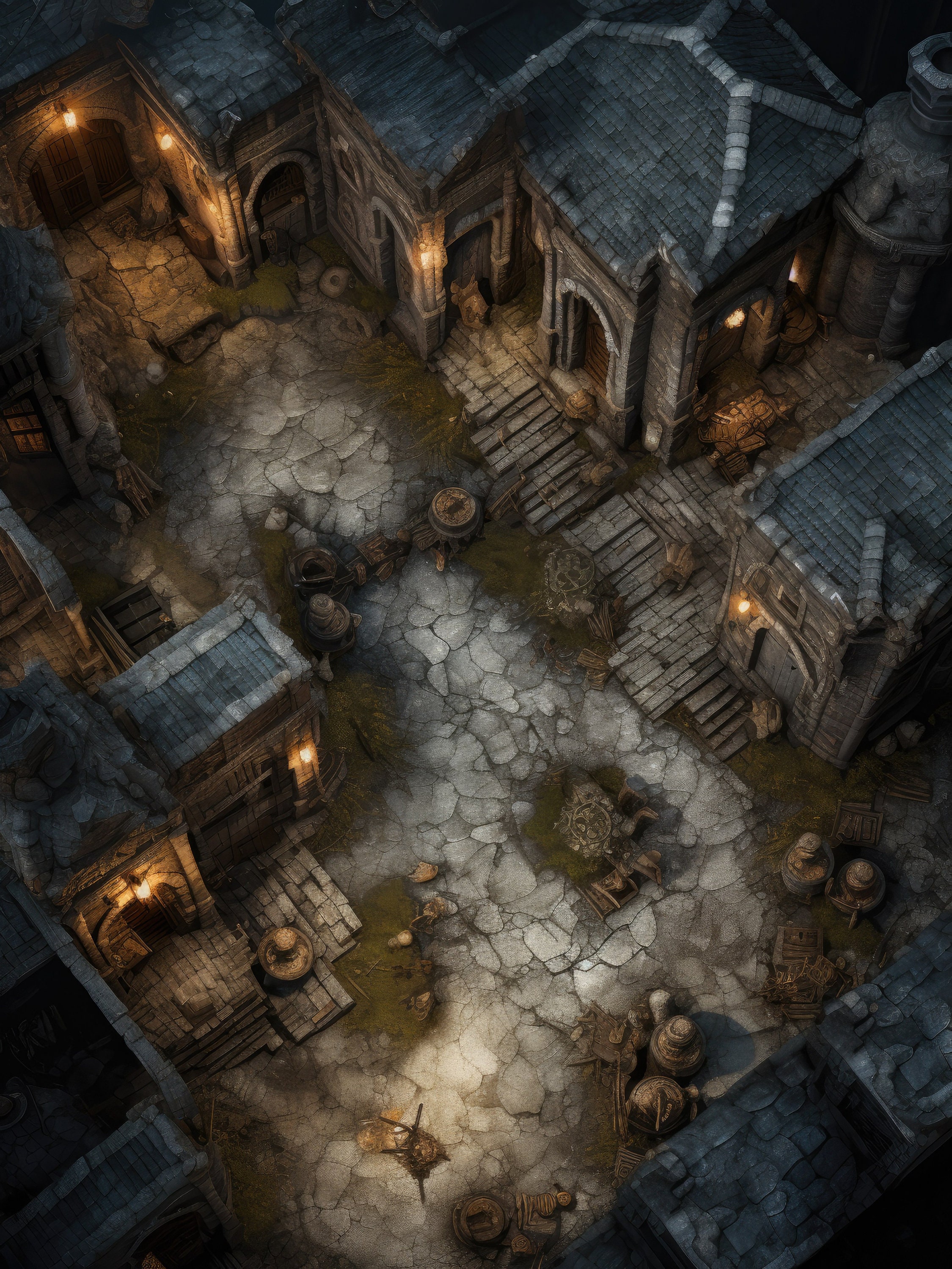 Dwarven City Battlemaps, Dnd Maps, D&D, Pathfinder, Gridded Maps ...