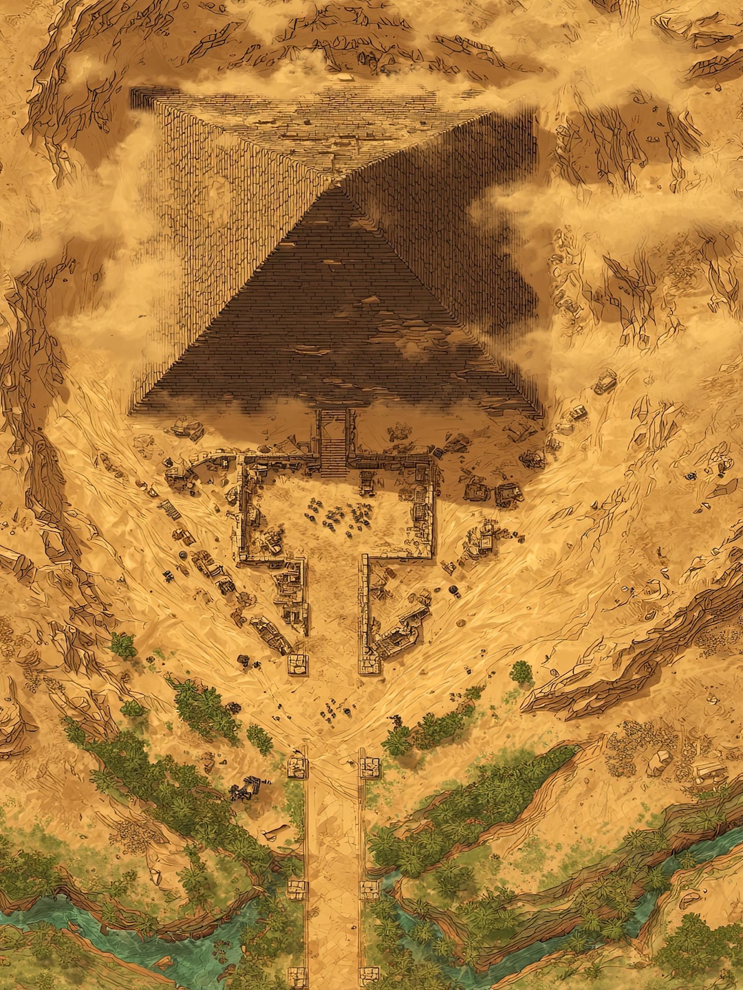 Pyramid Battlemaps, Desert, Dnd Maps, Ruins, D&D, Dungeon, Gridded Maps ...
