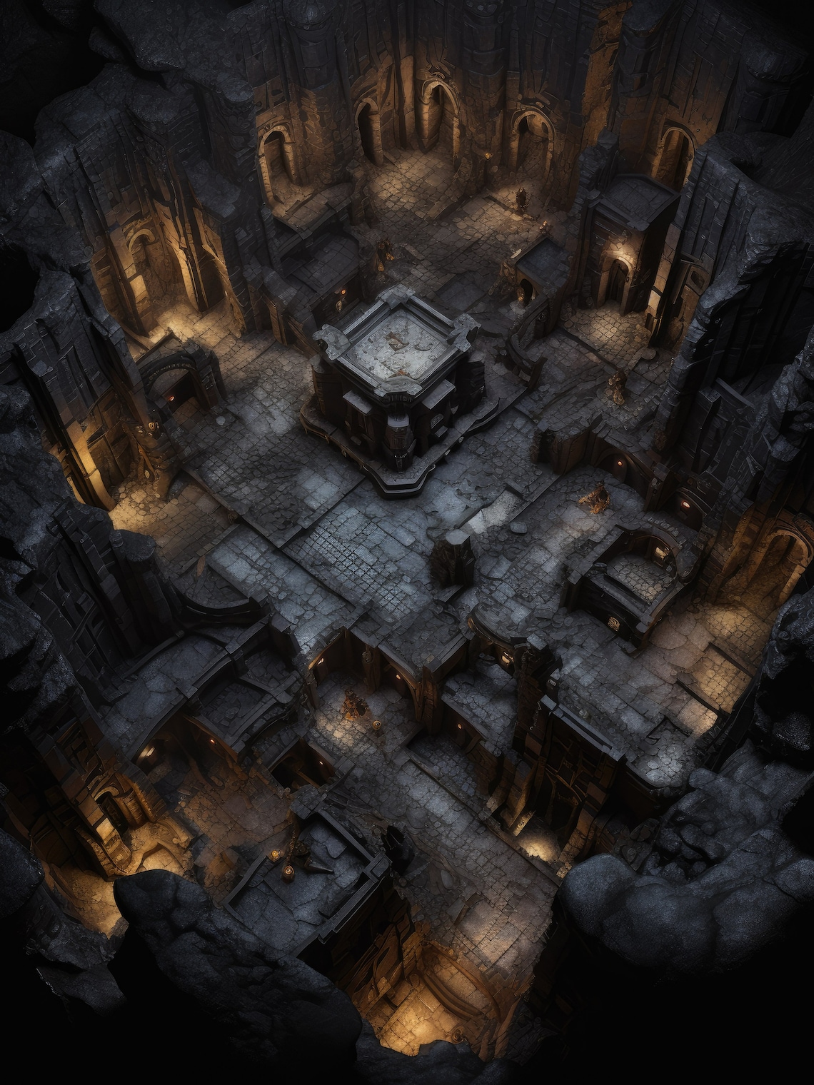 Dwarven City Battlemaps, Dnd Maps, D&D, Pathfinder, Gridded Maps ...