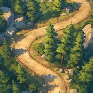 Forest Battlemaps, Forest Road, Dnd Maps, D&D, Pathfinder, Gridded Maps ...