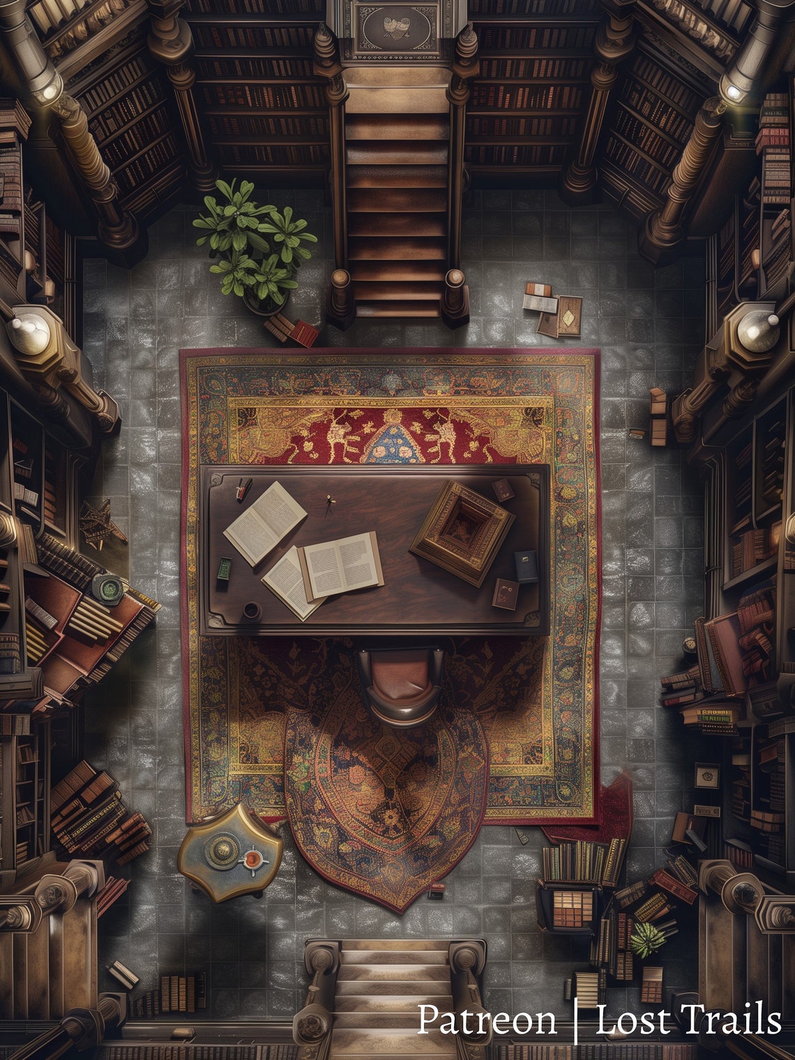 Library Battlemaps, Dnd Maps, D&D, Wizard's Academy, Pathfinder ...