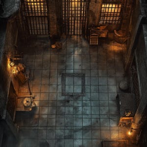 Jail Battlemaps, Dnd Maps, Prison, Dungeon, D&D, Pathfinder, Gridded ...