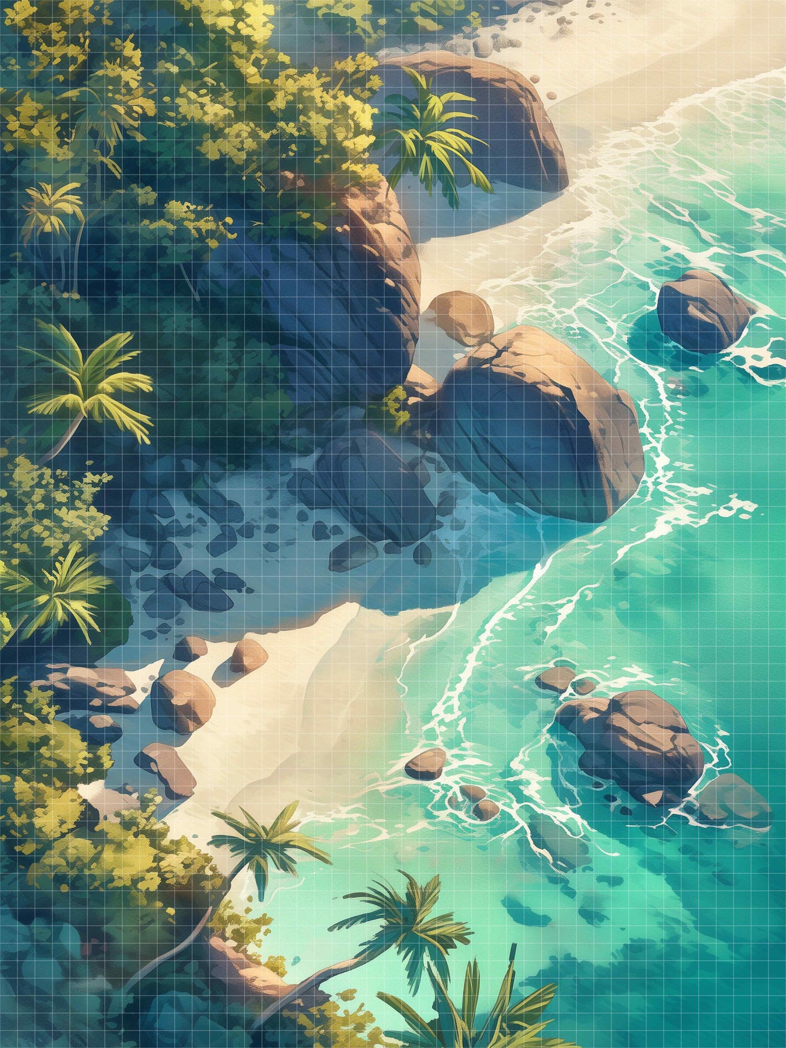 Beach Battlemaps, Island Map, Dnd Maps, D&D, Coastal, Sea, Gridded Maps ...