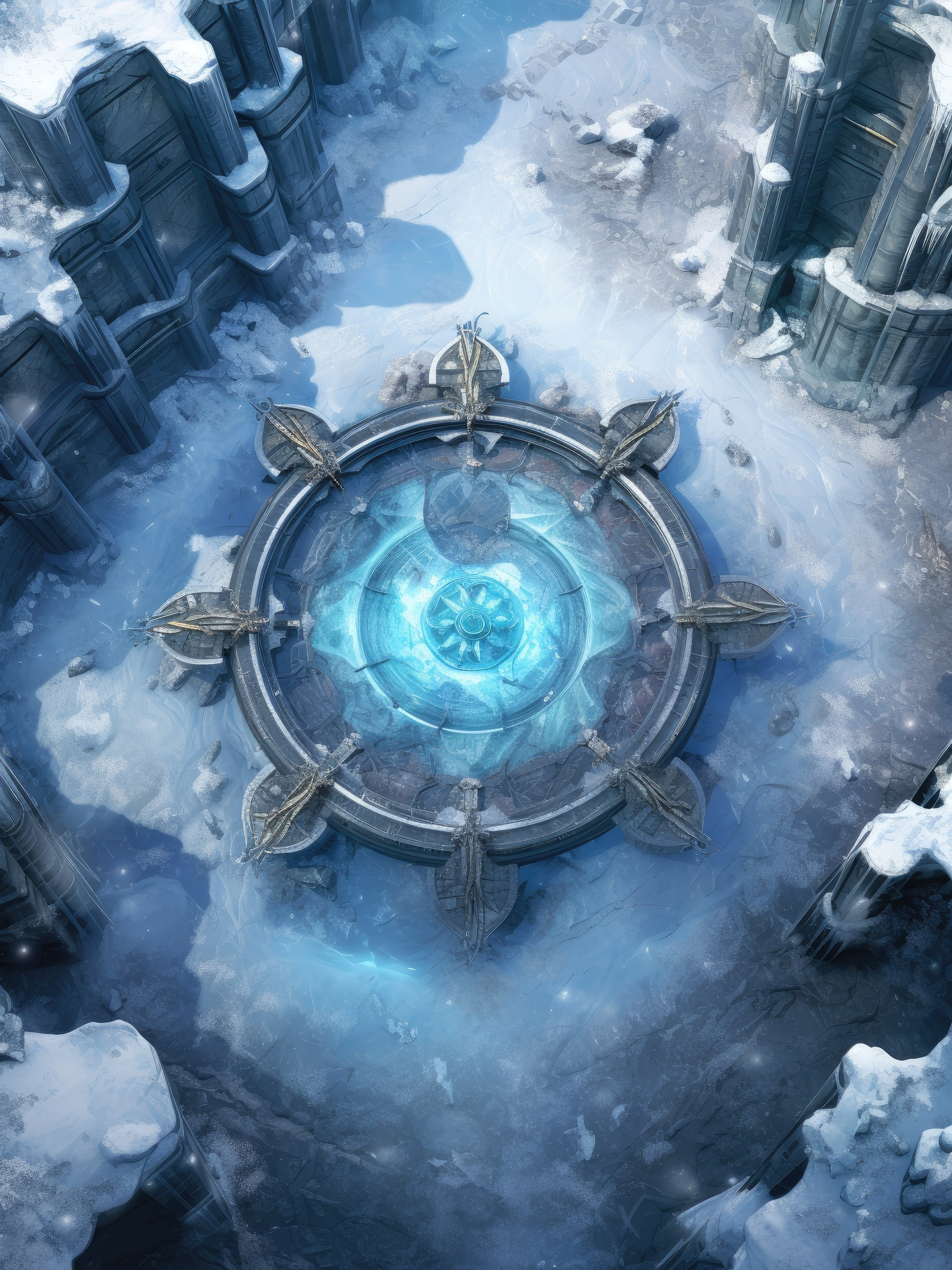 Winter Battlemaps, Dnd Maps, Iceberg, Tundra, D&D, Pathfinder, Gridded ...