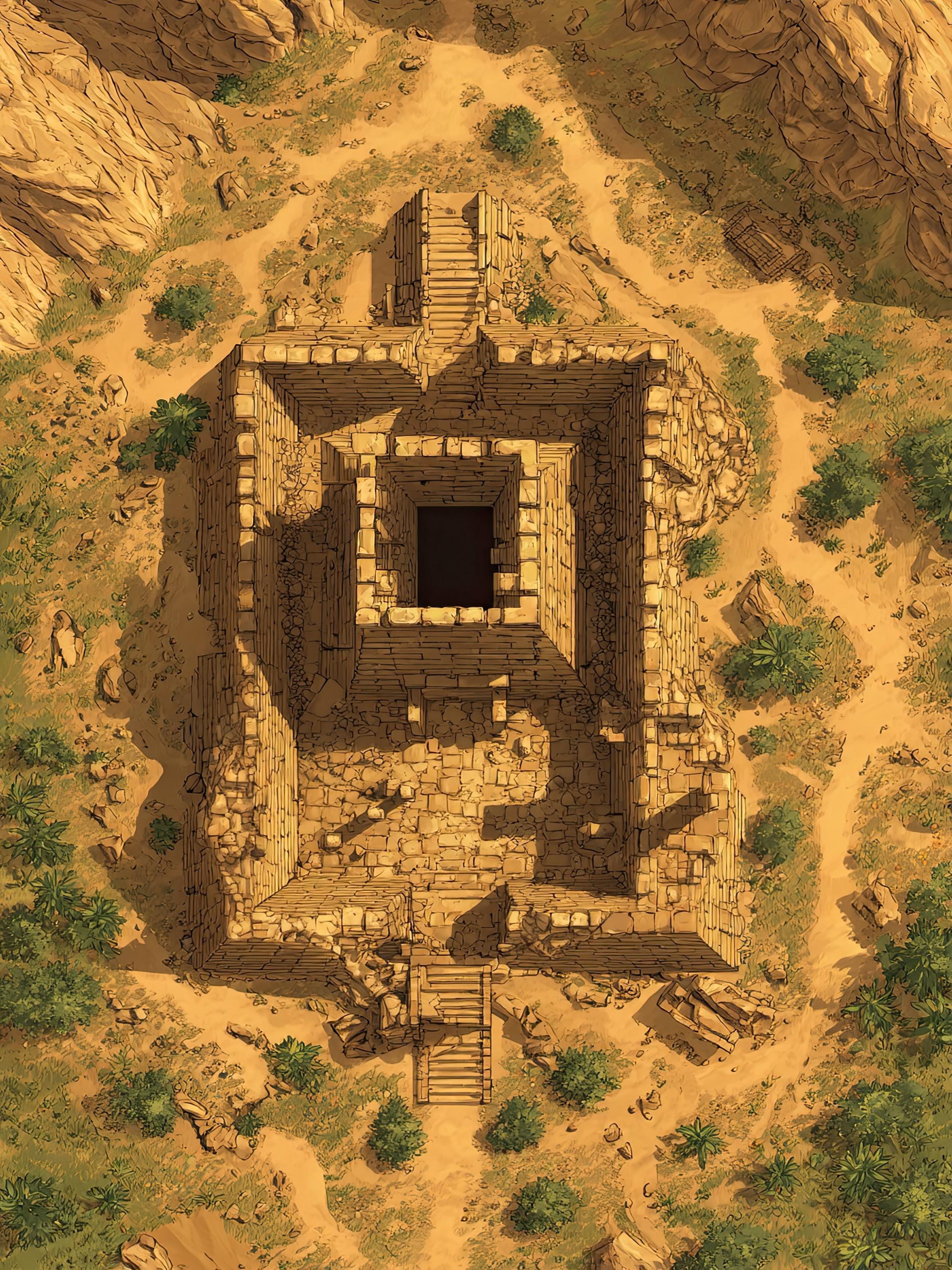Pyramid Battlemaps, Desert, Dnd Maps, Ruins, D&D, Dungeon, Gridded Maps ...