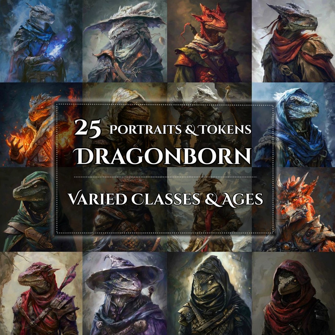 Dragonborn Fantasy Portraits, Dnd Tokens, RPG Portraits, Monster Tokens ...