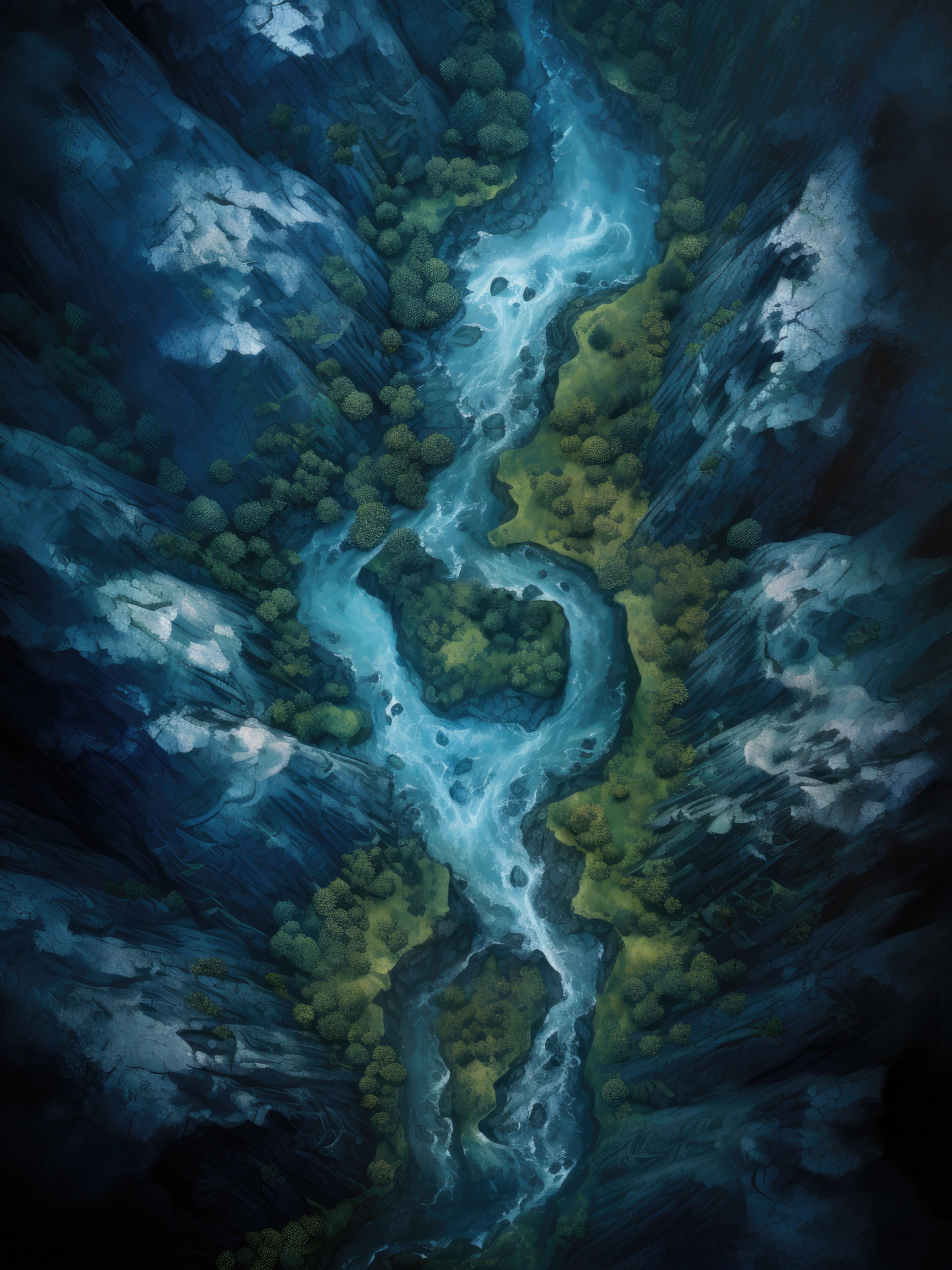 Mountain Battlemaps, Dnd Maps, Cave Map, River Map, D&D, Pathfinder ...