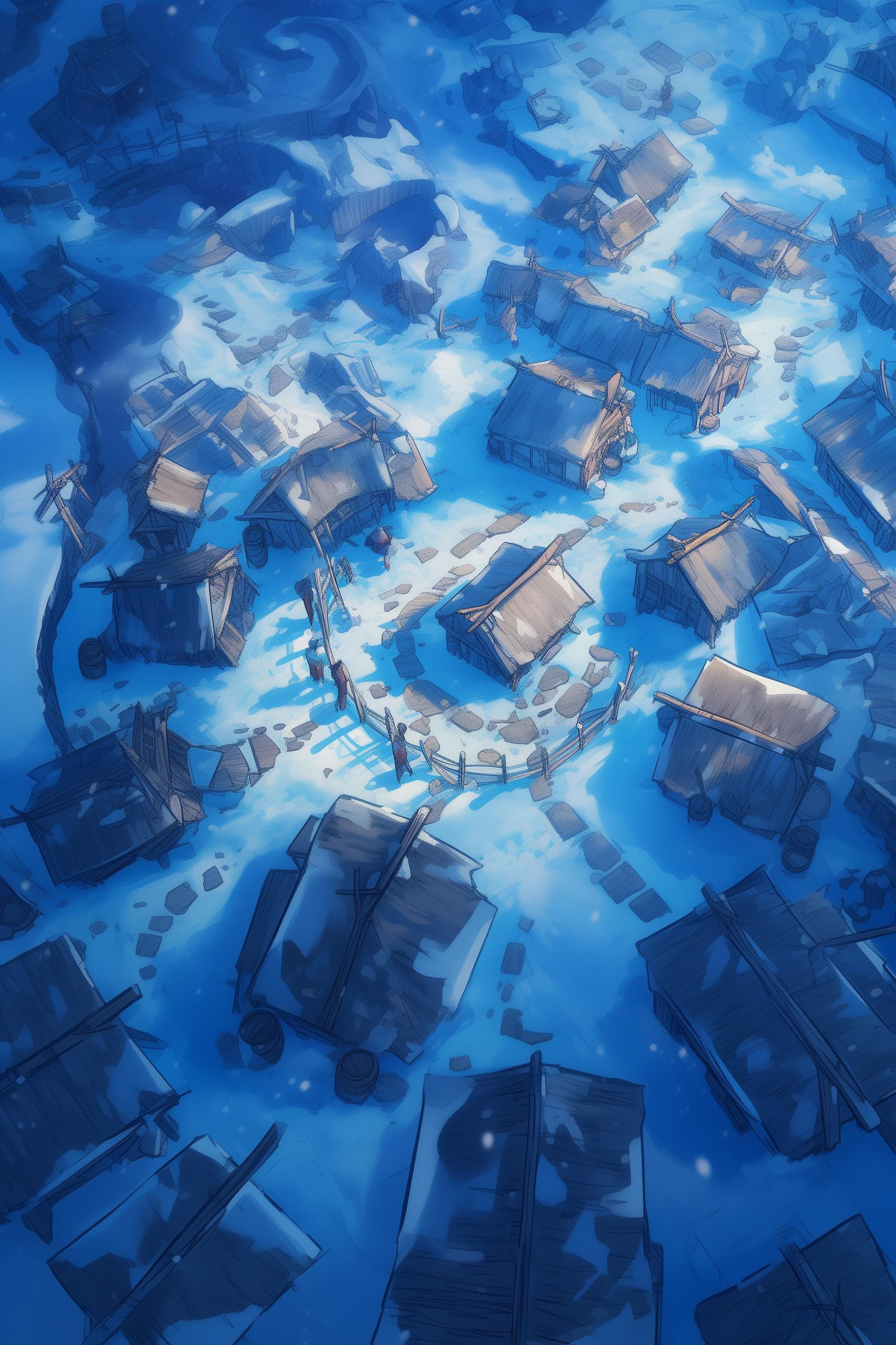 Ice Battlemaps, Snow, Dnd Maps, Winter, Arctic, D&D, Tundra, Gridded ...