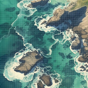 Beach Battlemaps, Island Map, Dnd Maps, D&D, Coastal, Sea, Gridded Maps ...