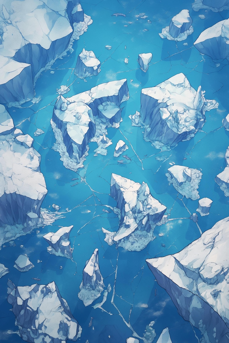 Ice Battlemaps, Snow, Dnd Maps, Winter, Arctic, D&D, Tundra, Gridded ...