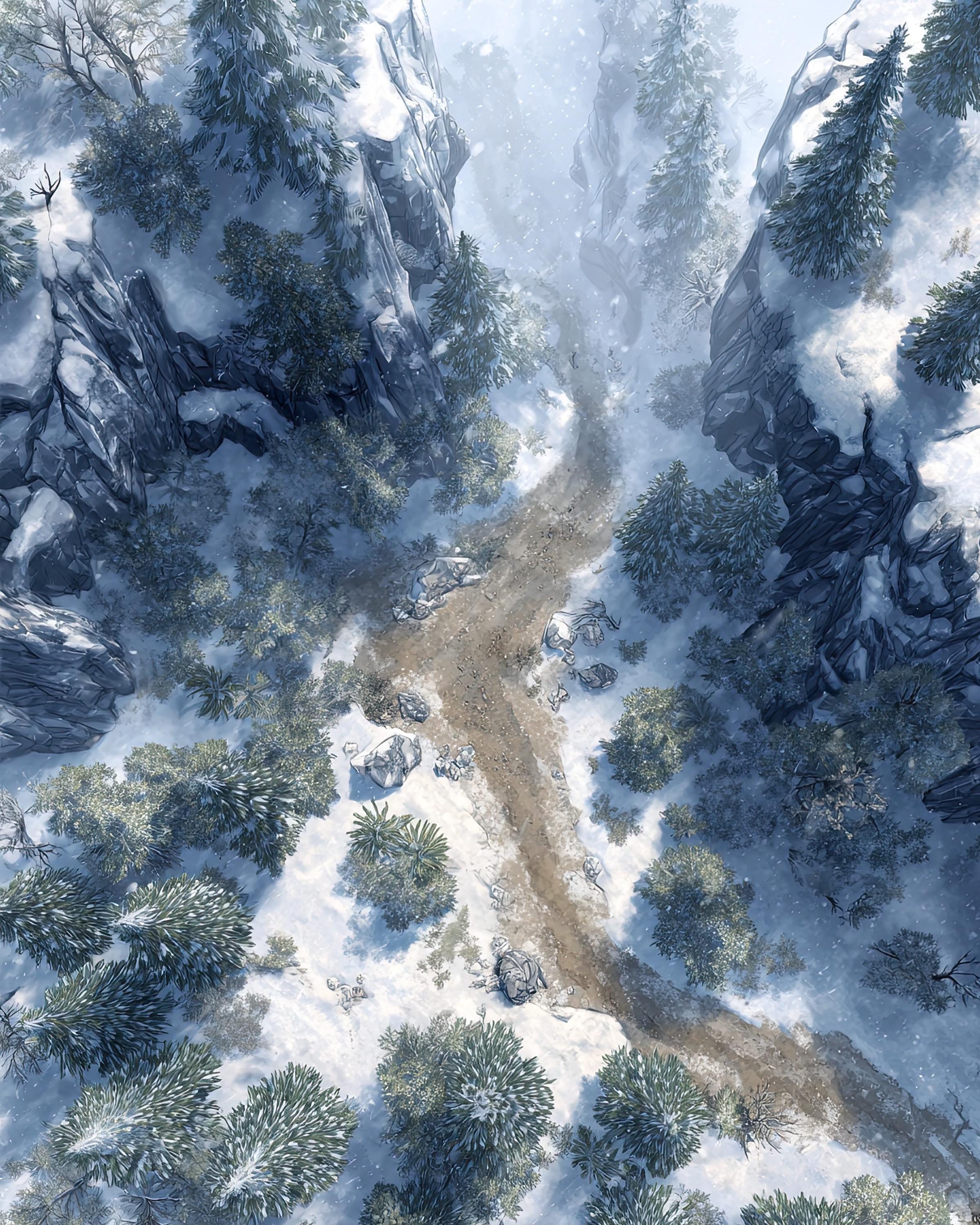 Winter Battlemaps, Forest, Dnd Maps, Ice, Ruin, D&D, Tundra, Gridded ...