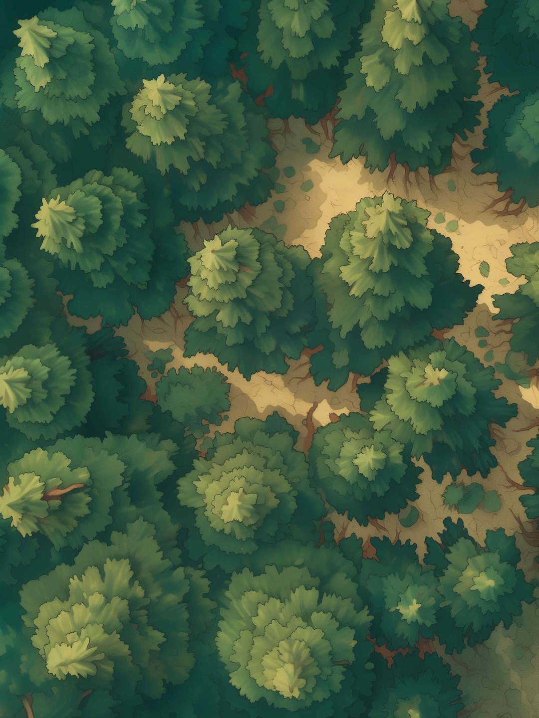 Forest Battlemaps, Town, Village, Dnd Maps, D&D, Pathfinder, Gridded ...