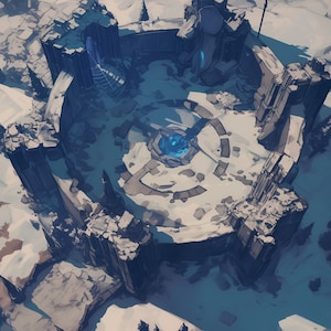 Winter Ruins Battlemaps, Dnd Maps, Ruins, Arctic, Ice, D&D, Fantasy ...