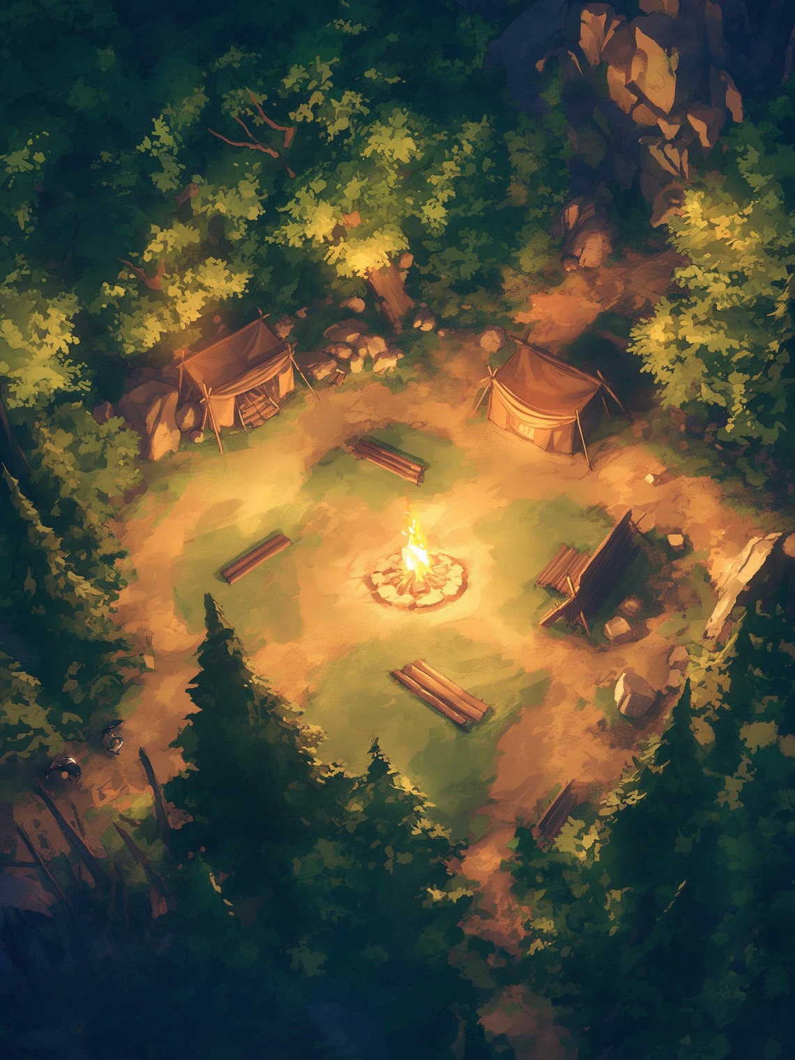 Forest Battlemaps, Forest Road, Dnd Maps, D&D, Pathfinder, Gridded Maps ...