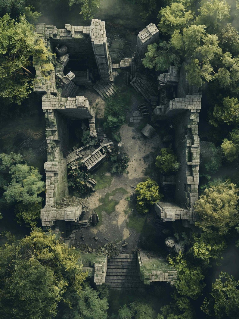 Ruins Battlemaps, Dnd Maps, D&D, Pathfinder, Ruin, Gridded Maps, Roll20 ...