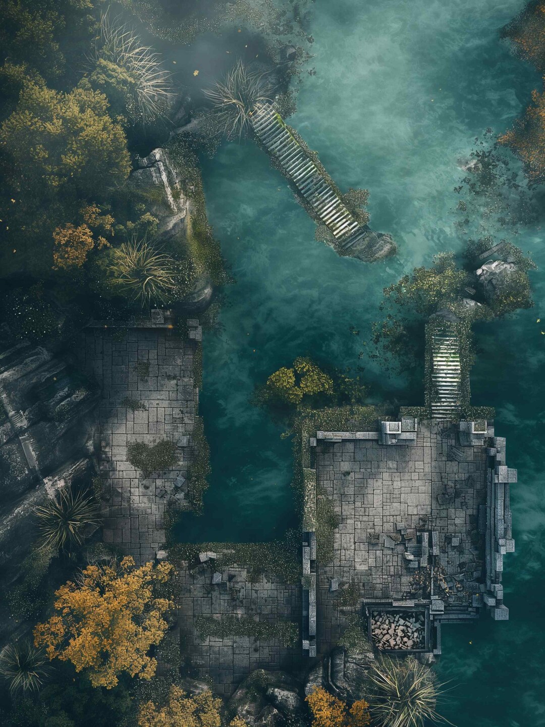 Ruins Battlemaps, Dnd Maps, D&D, Pathfinder, Ruin, Gridded Maps, Roll20 ...