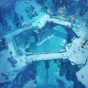 Winter Ruins Battlemaps, Dnd Maps, Ruins, Arctic, Ice, D&D, Fantasy ...