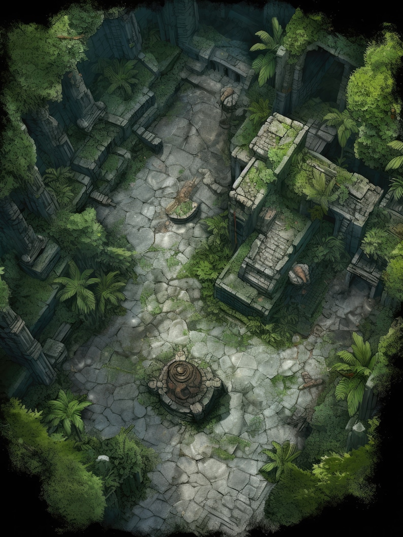 Jungle Battlemaps, Dnd Maps, Waterfall, River, Gridded Maps, D&D, Rpg Maps for Tabletop Games ...