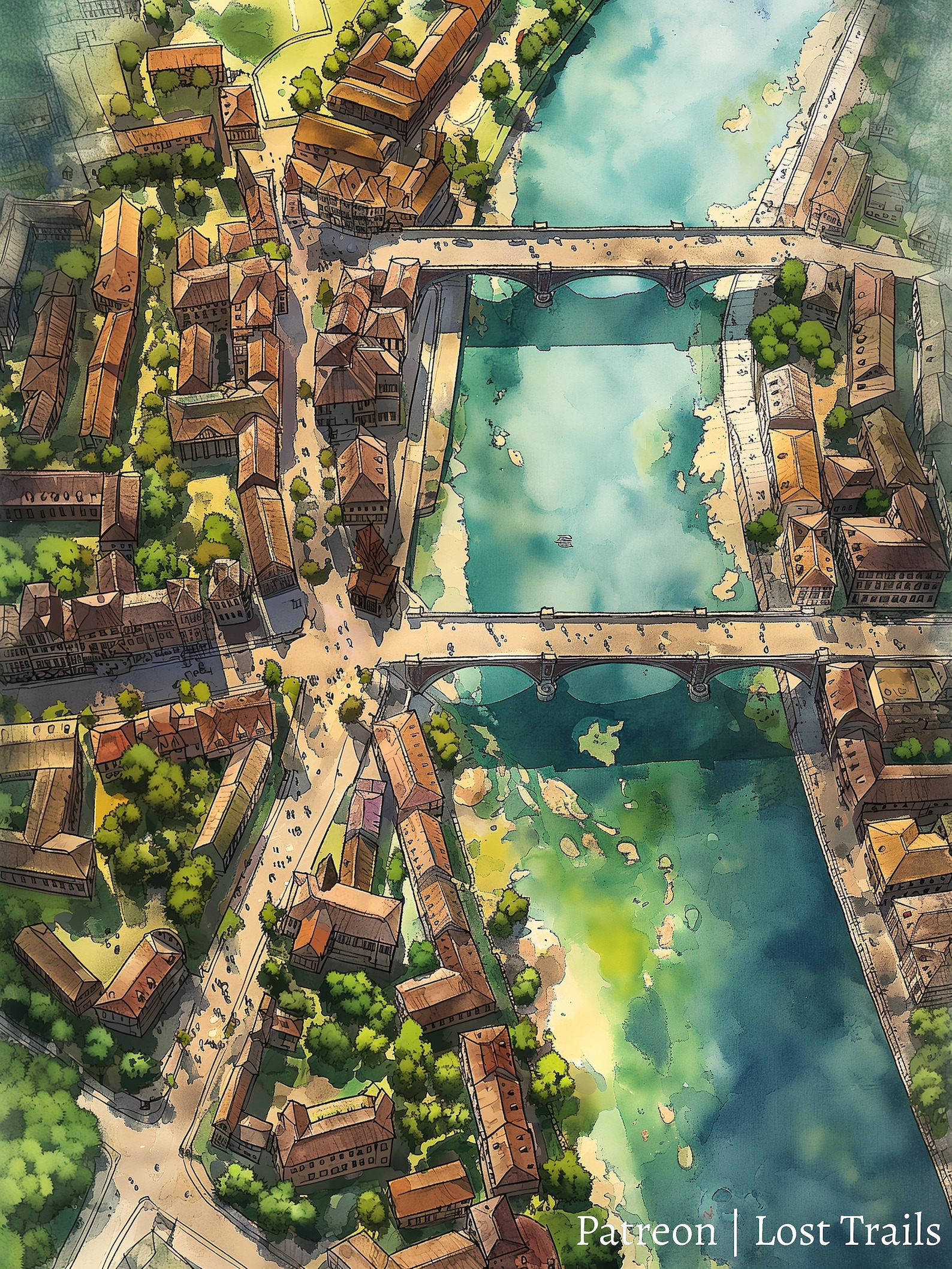 City Battlemaps, Town, Village, Dnd Maps, D&D, Pathfinder, Gridded Maps ...