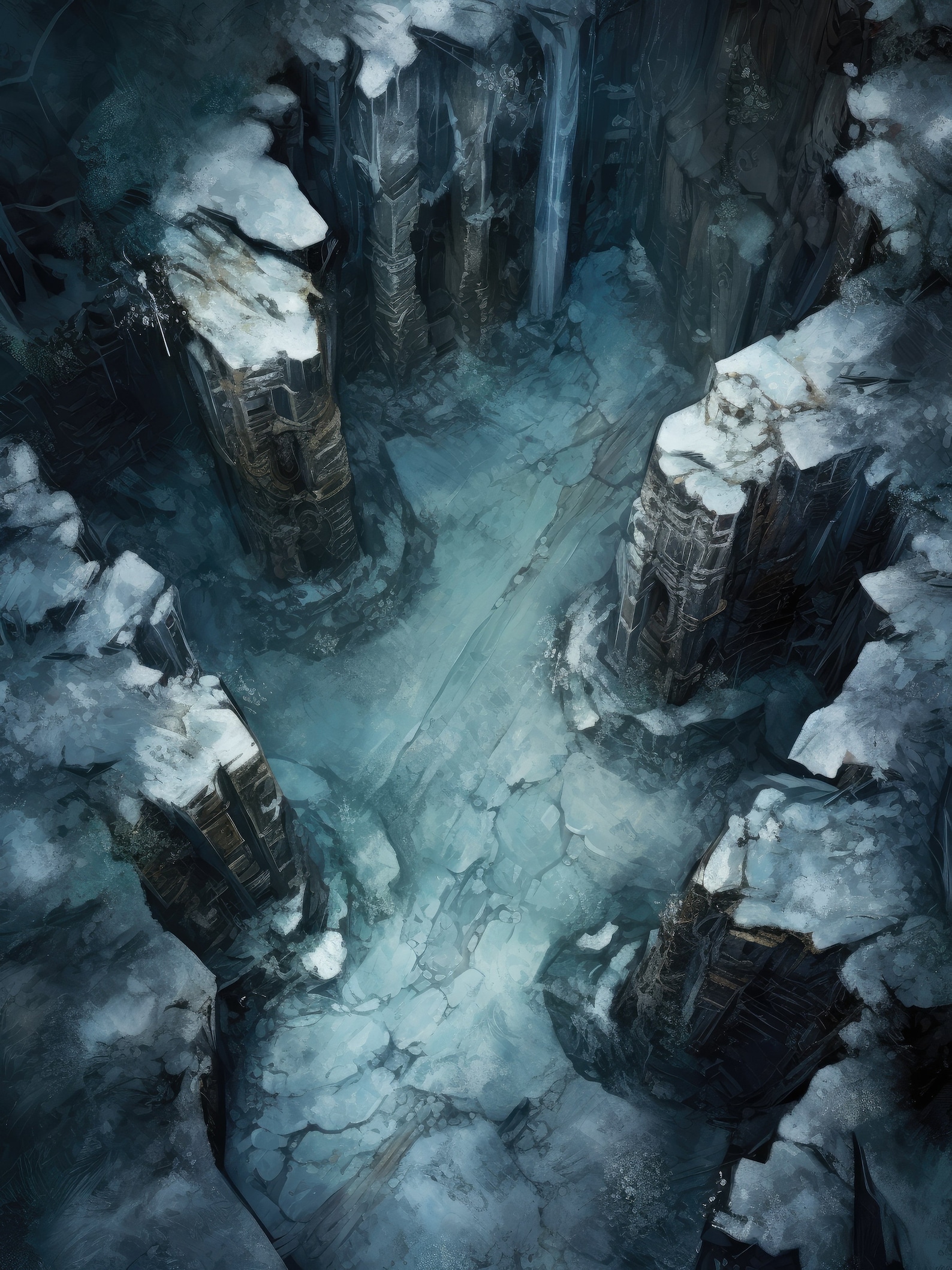 Winter Battlemaps, Dnd Maps, Iceberg, Tundra, D&D, Pathfinder, Gridded ...