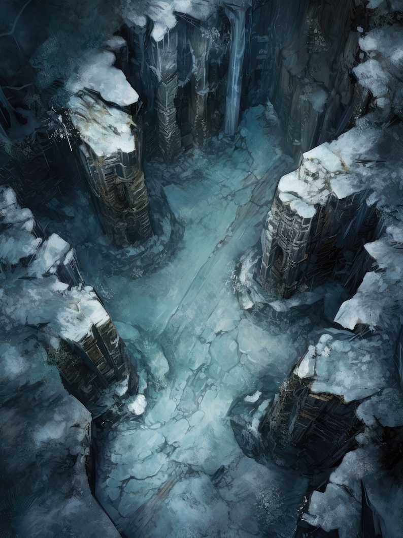 Winter Battlemaps, Dnd Maps, Iceberg, Tundra, D&D, Pathfinder, Gridded ...