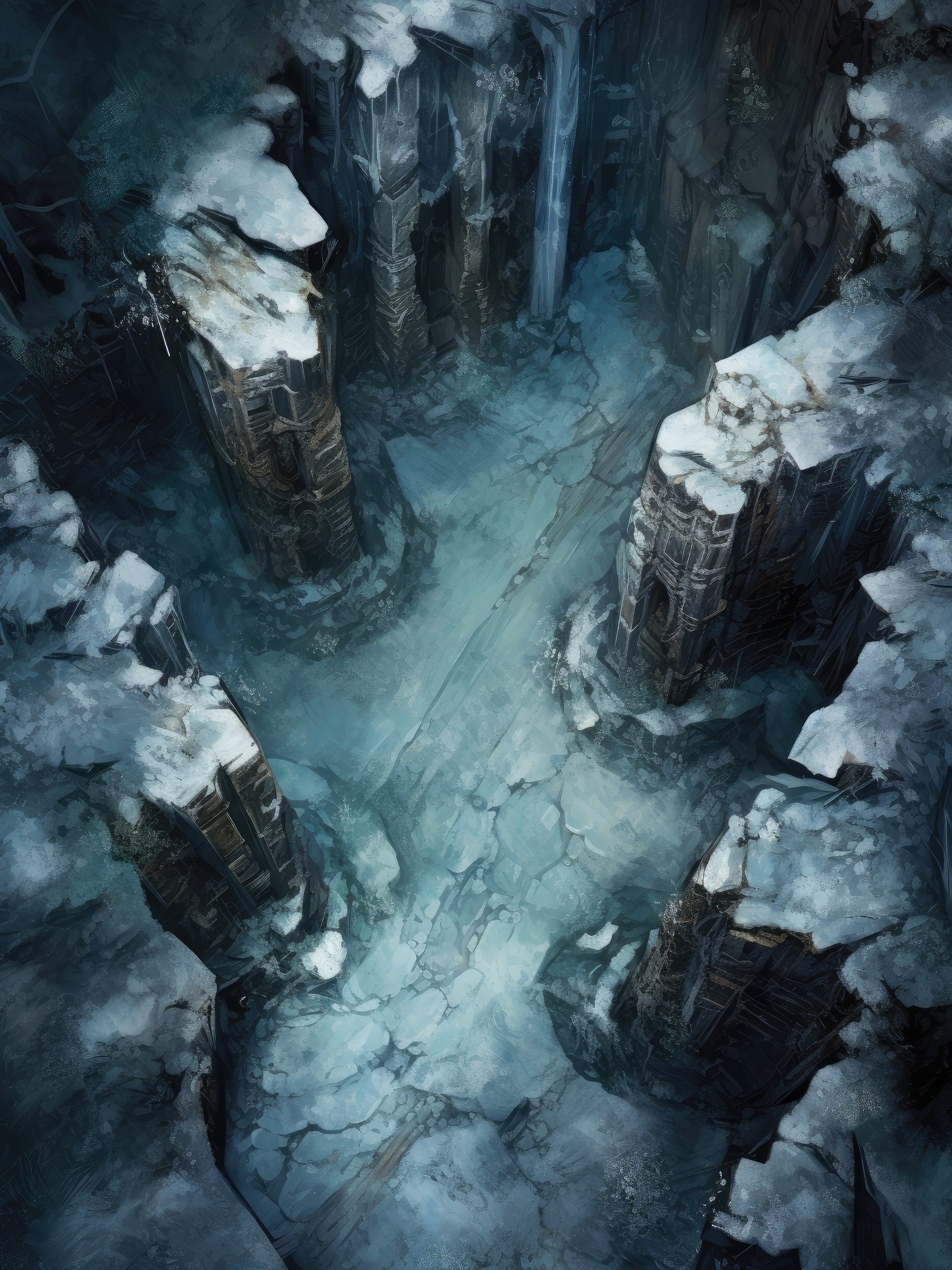 Winter Battlemaps, Dnd Maps, Iceberg, Tundra, D&D, Pathfinder, Gridded ...