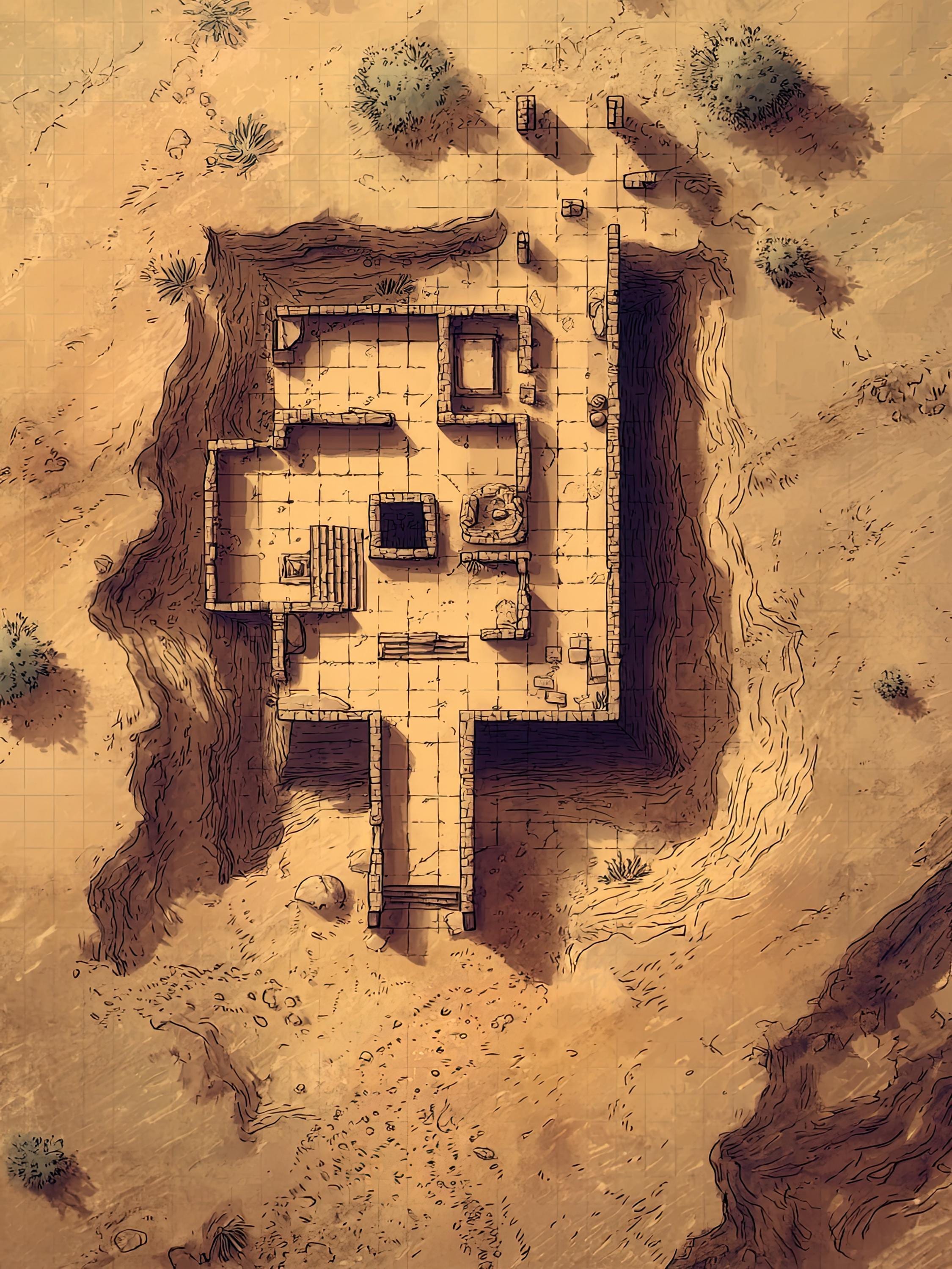 Pyramid Battlemaps, Desert, Dnd Maps, Ruins, D&D, Dungeon, Gridded Maps ...