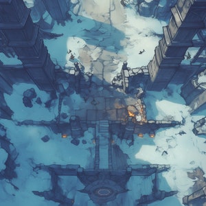 Winter Ruins Battlemaps, Dnd Maps, Ruins, Arctic, Ice, D&D, Fantasy ...