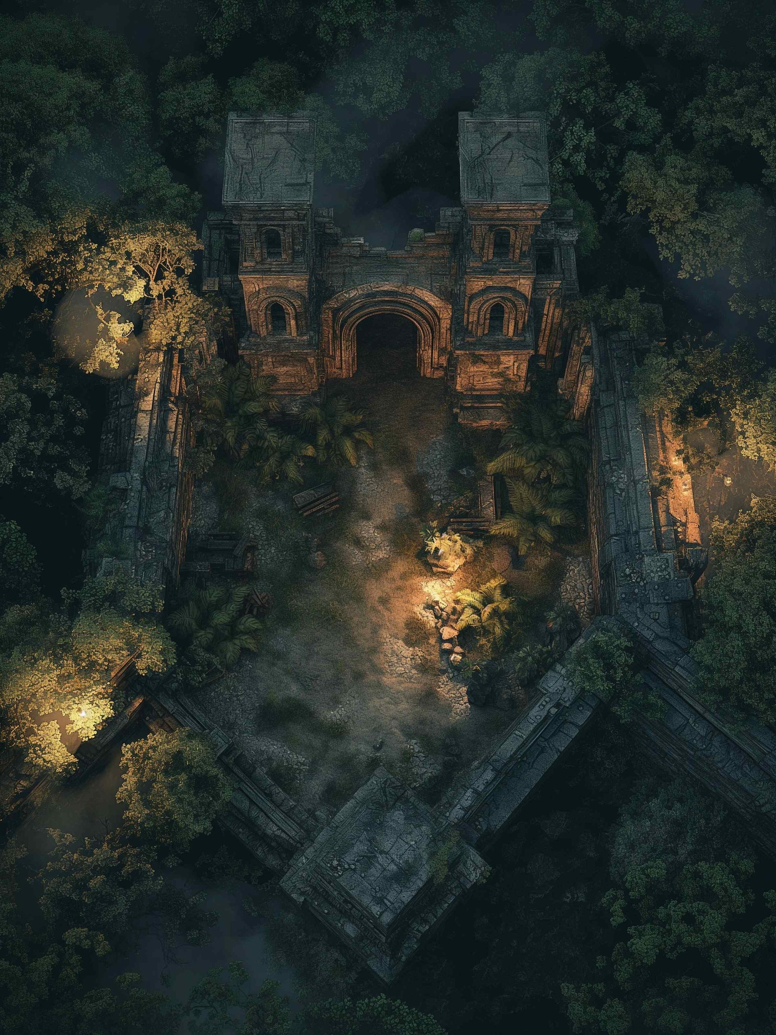 Ruins Battlemaps, Dnd Maps, D&D, Pathfinder, Ruin, Gridded Maps, Roll20 ...