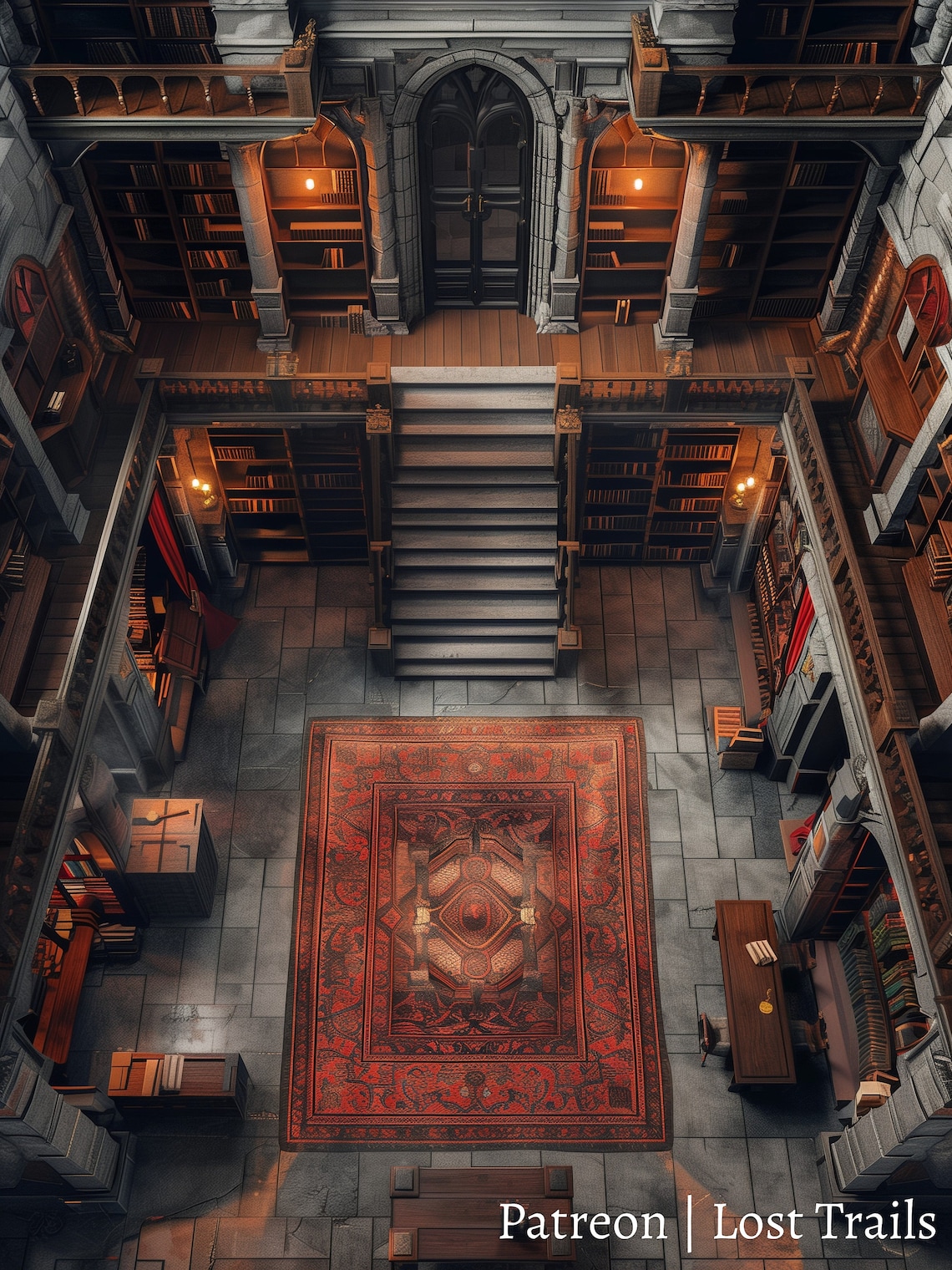 Library Battlemaps, Dnd Maps, D&D, Wizard's Academy, Pathfinder ...