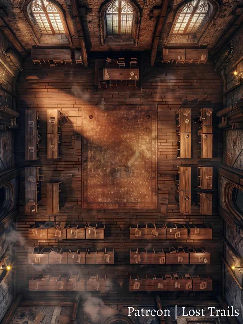 Library Battlemaps, Dnd Maps, D&D, Wizard's Academy, Pathfinder ...