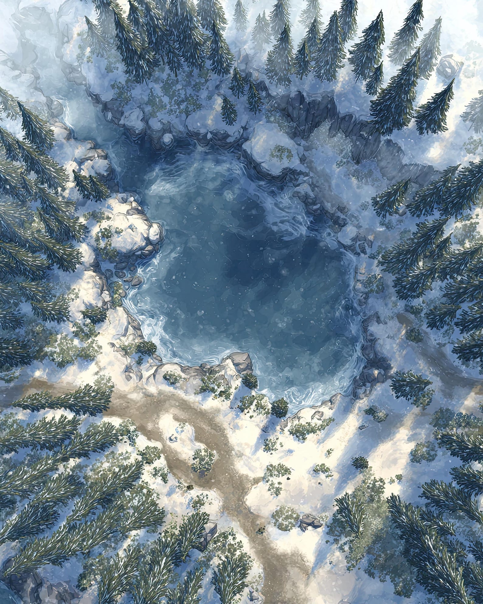 Winter Battlemaps, Forest, Dnd Maps, Ice, Ruin, D&D, Tundra, Gridded ...