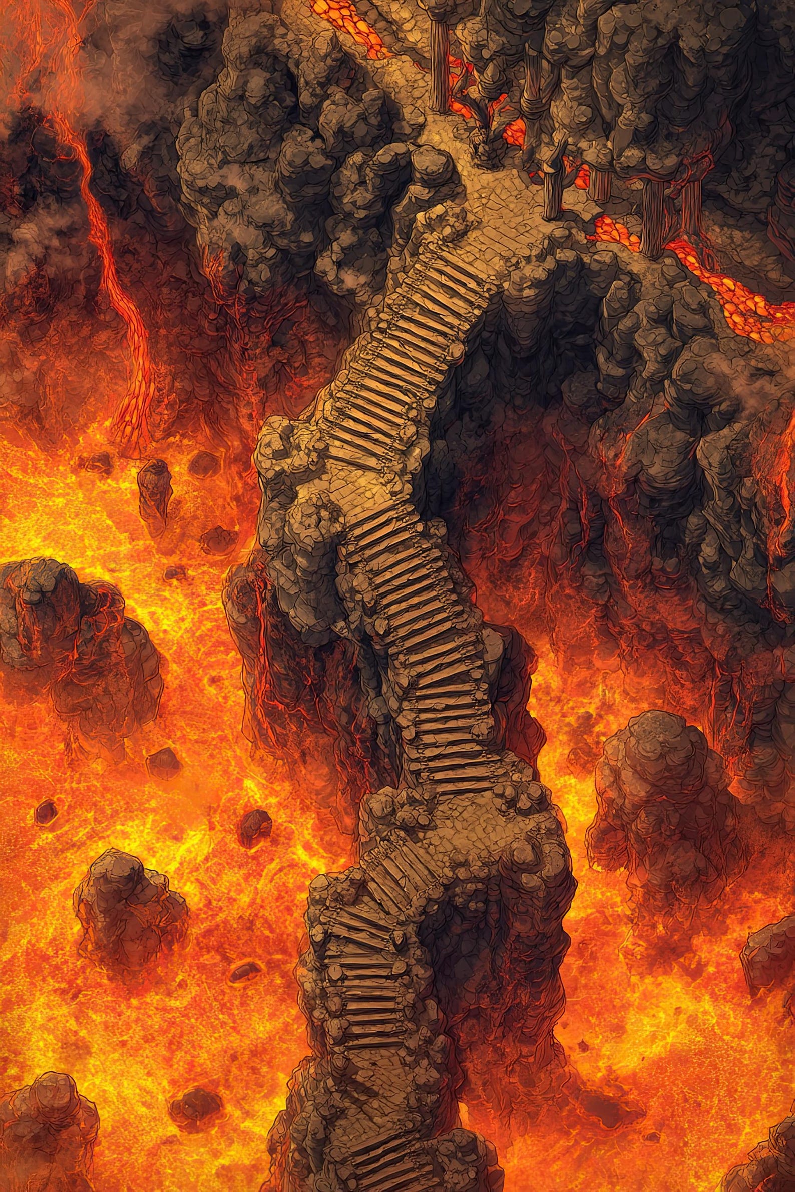 Hell Battlemaps, Abyss, Dnd Maps, Lava, Underdark, D&D, Gridded Maps ...