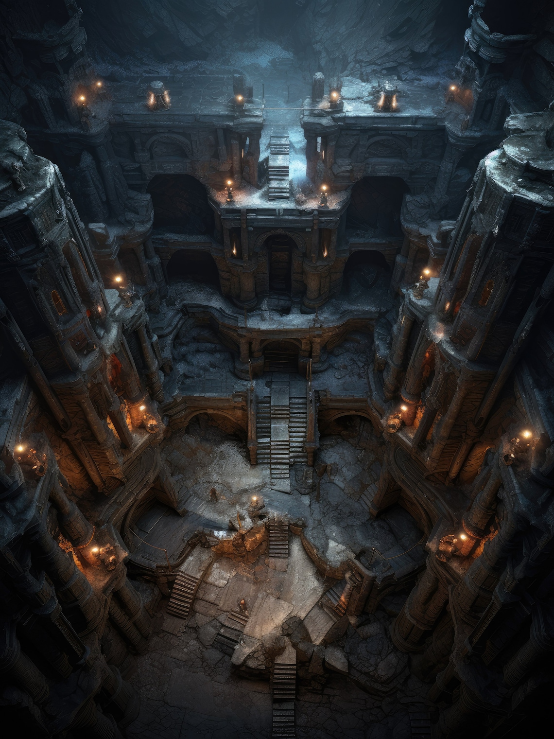 Dwarven City Battlemaps, Dnd Maps, D&D, Pathfinder, Gridded Maps ...