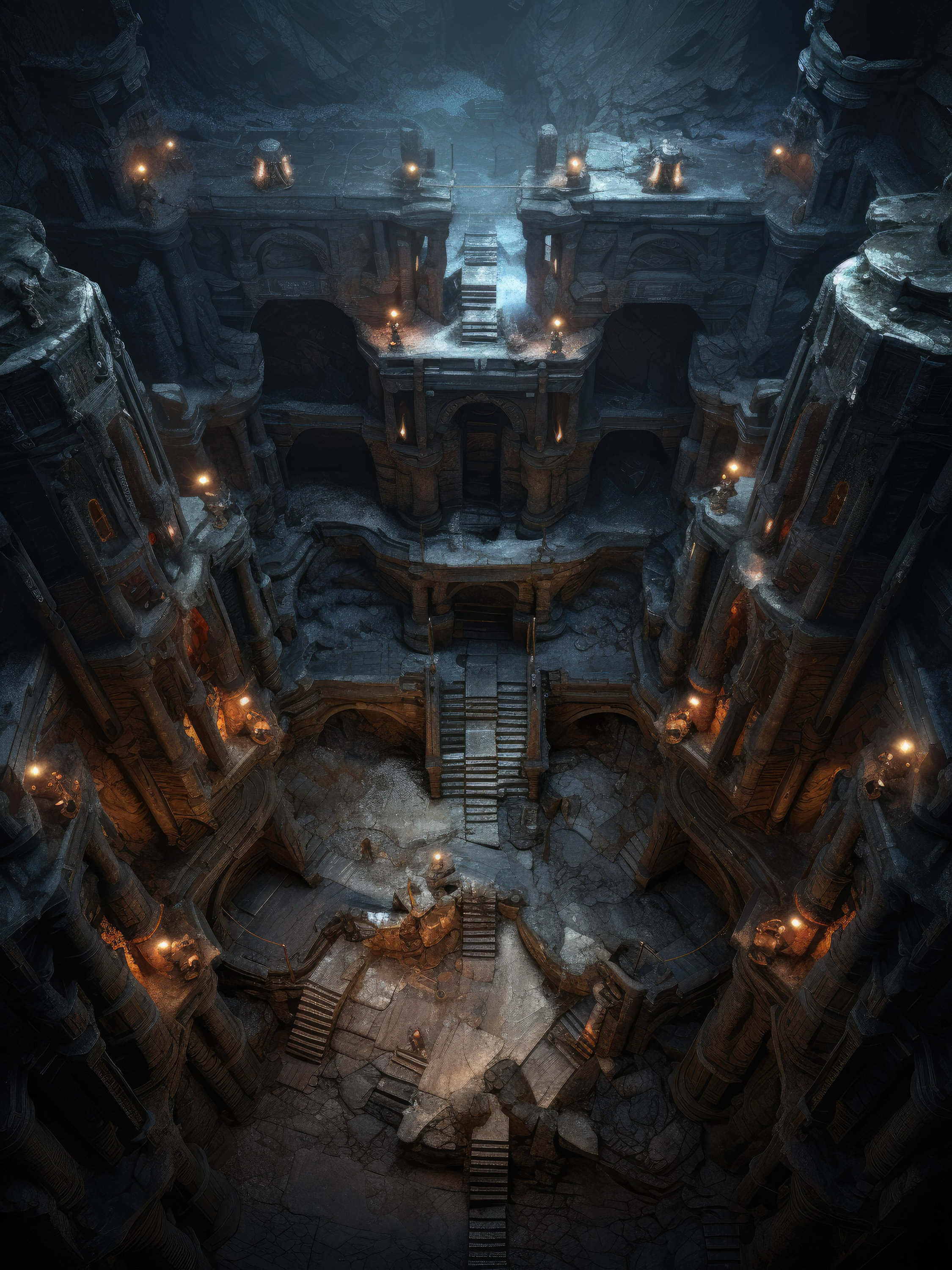 Dwarven City Battlemaps, Dnd Maps, D&D, Pathfinder, Gridded Maps ...