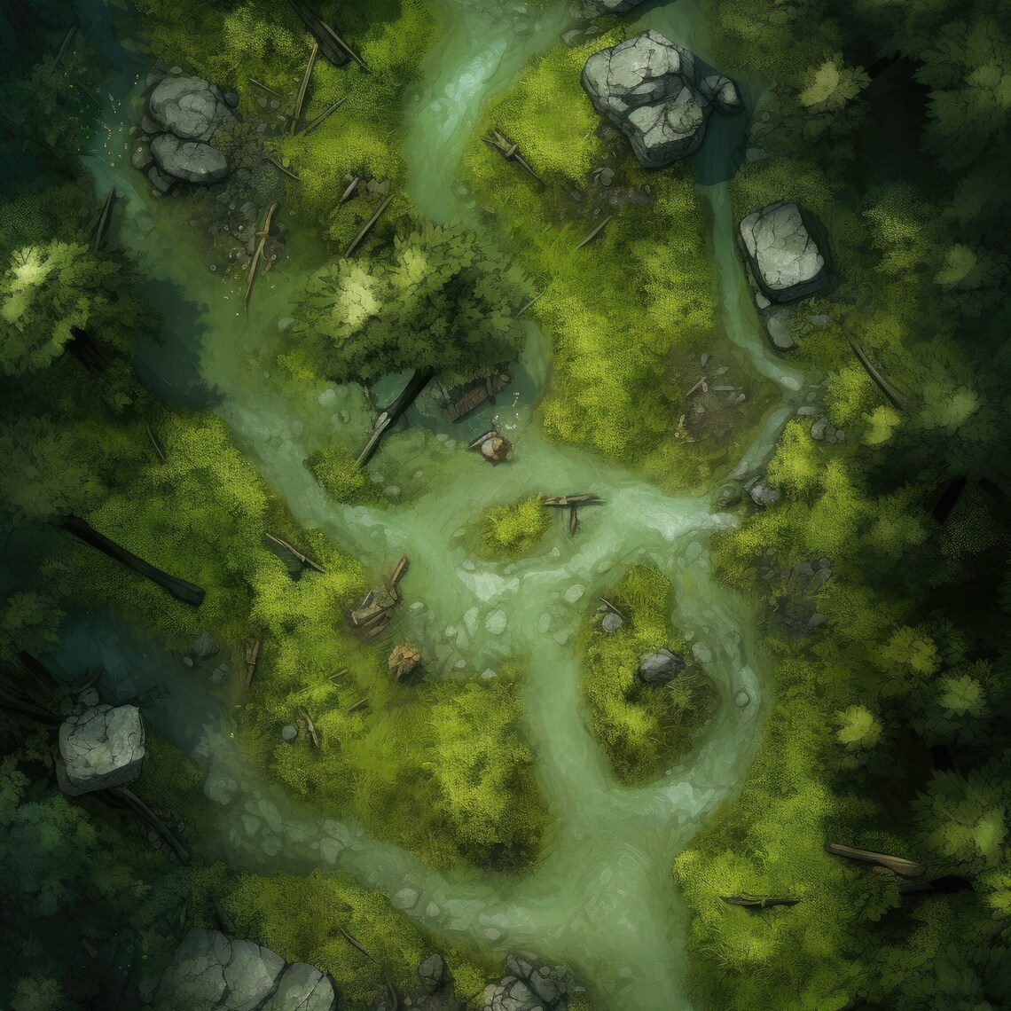 Forest Battlemaps, Dnd Maps, D&D, Pathfinder, Gridded Maps, Roll20 ...