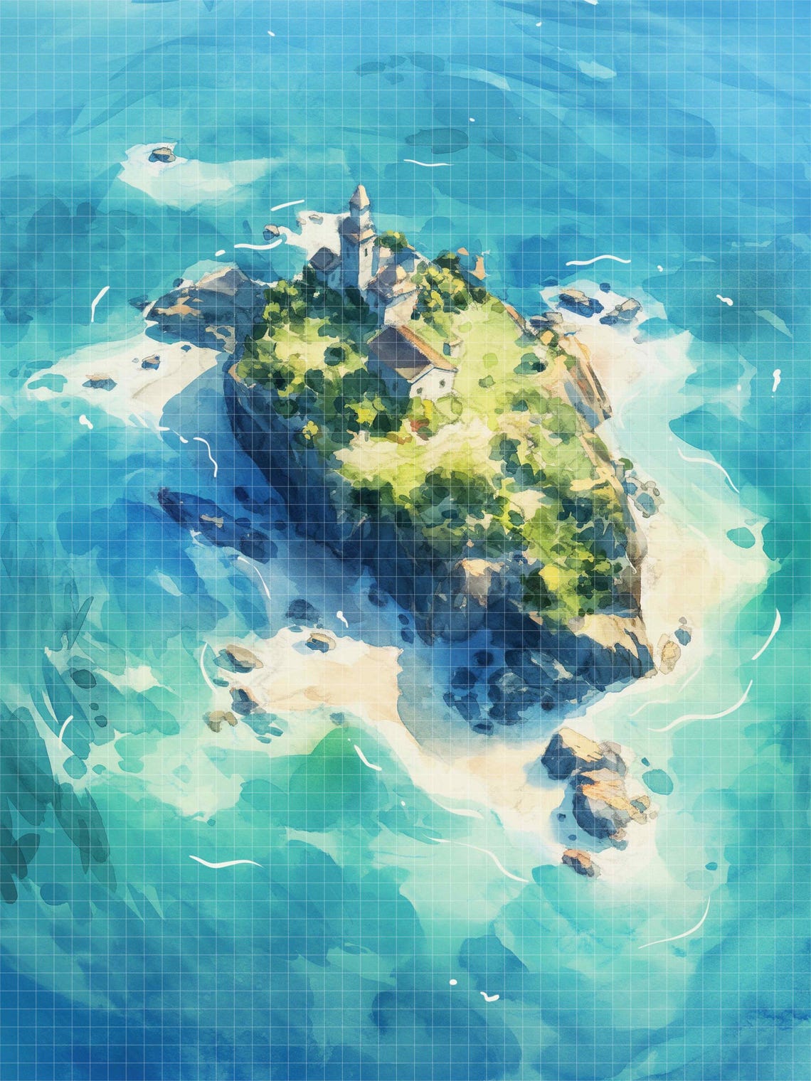 Beach Battlemaps, Island Map, Dnd Maps, D&D, Coastal, Sea, Gridded Maps ...