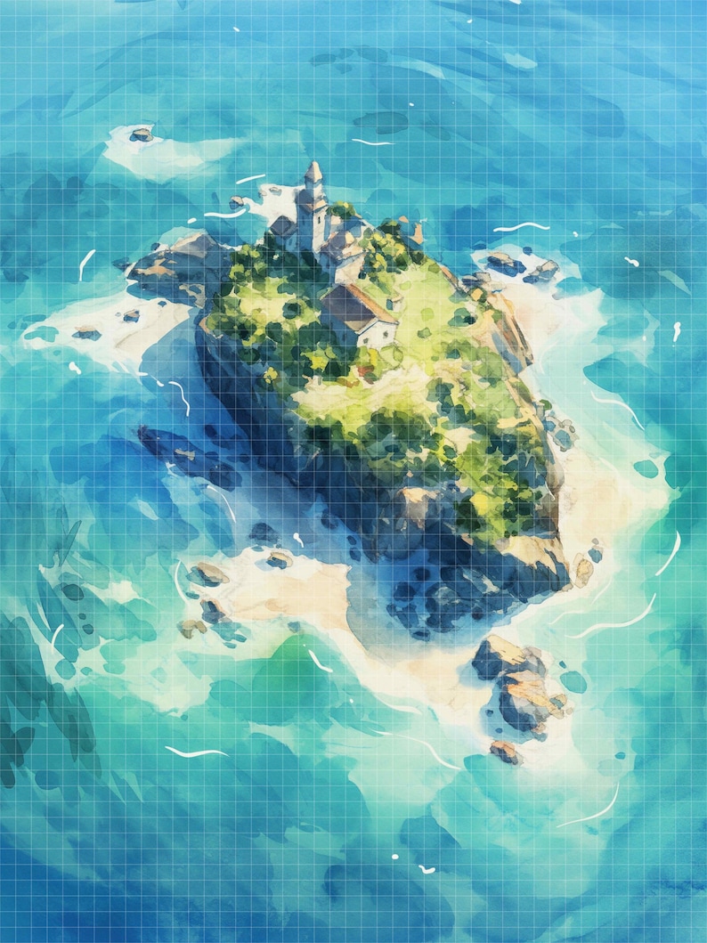 Beach Battlemaps, Island Map, Dnd Maps, D&D, Coastal, Sea, Gridded Maps ...