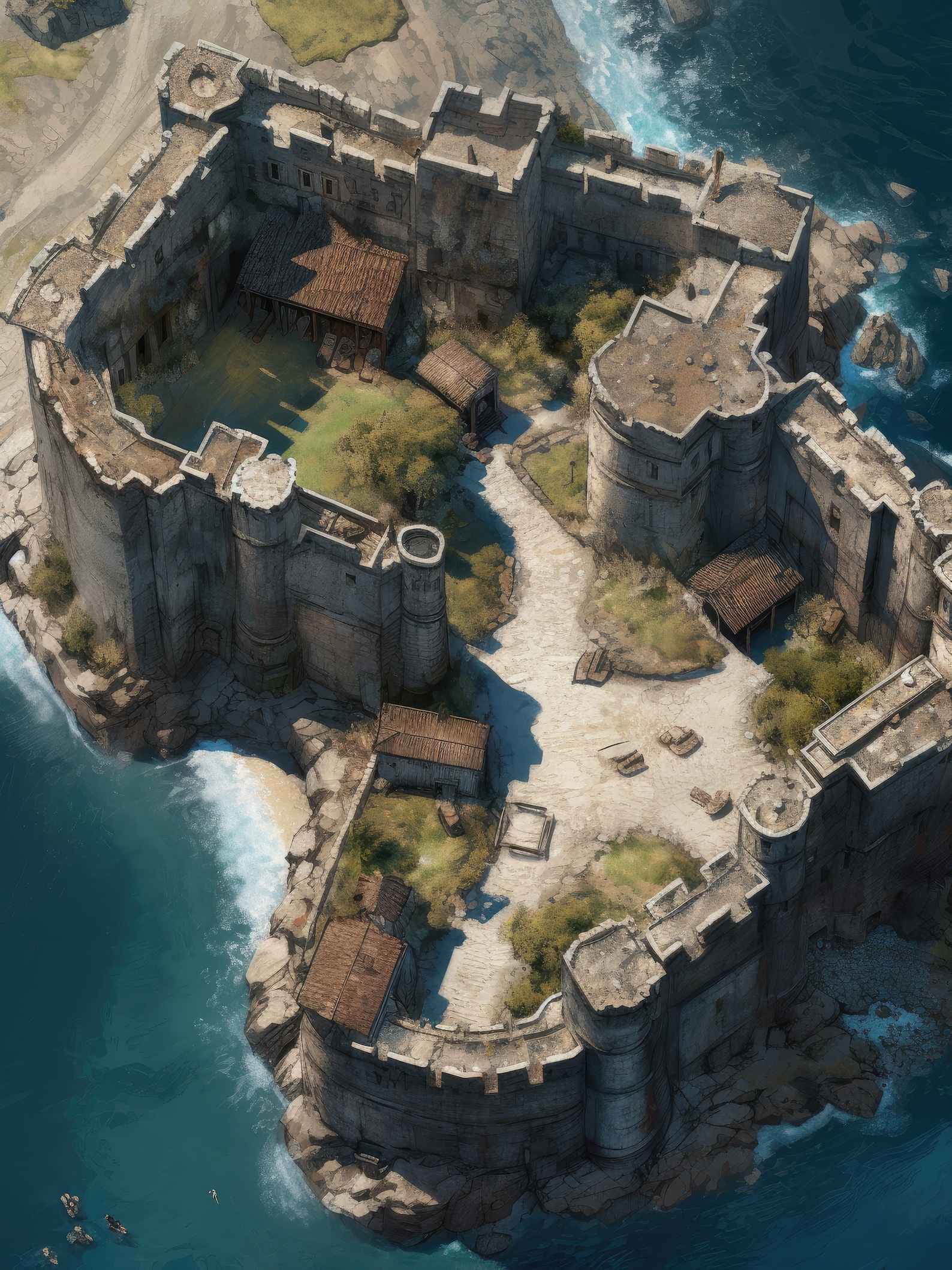 Castle Battlemaps, Dnd Maps, Fort, D&D, Pathfinder, Gridded Maps ...