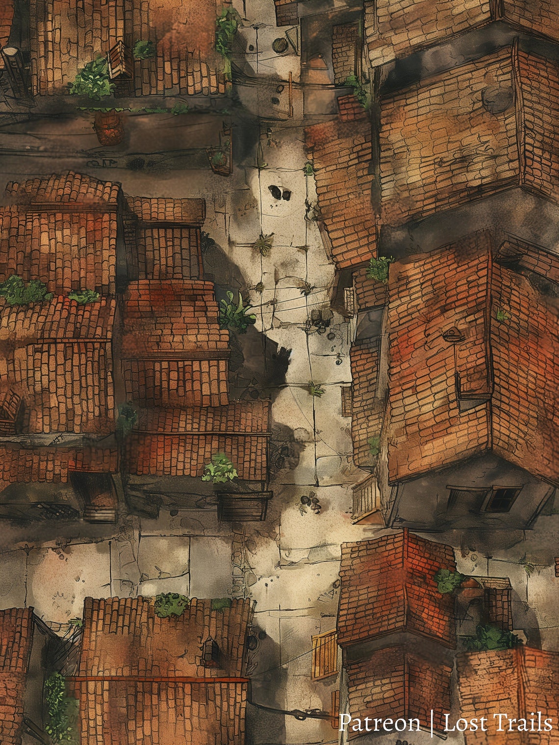 City Battlemaps, Town, Village, Dnd Maps, D&D, Pathfinder, Gridded Maps ...