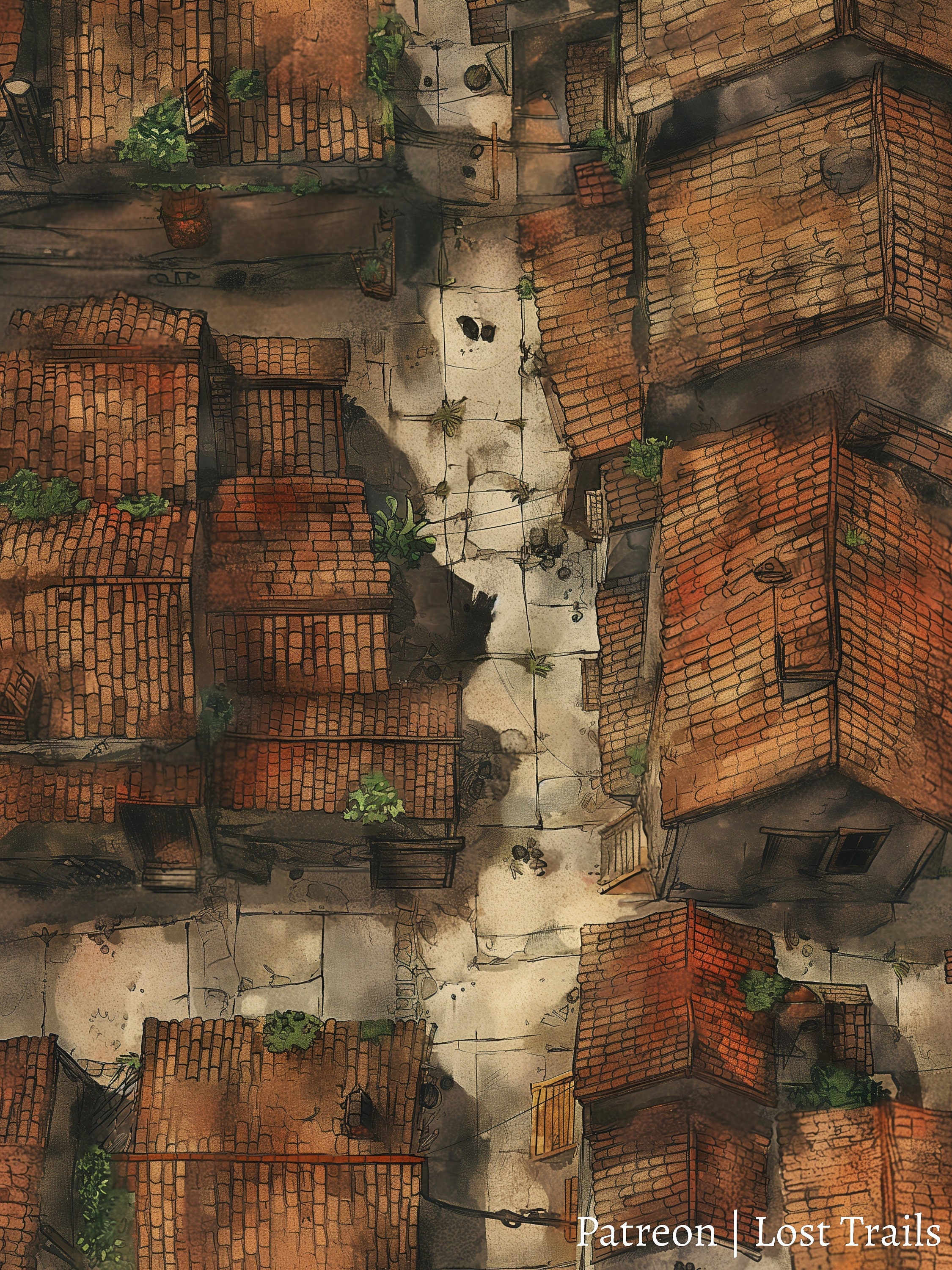 City Battlemaps, Town, Village, Dnd Maps, D&D, Pathfinder, Gridded Maps ...