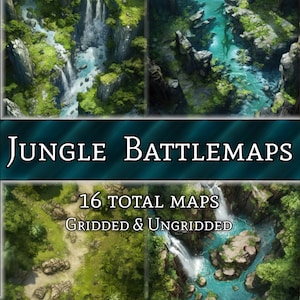 Jungle Battlemaps, Dnd Maps, Waterfall, River, Gridded Maps, D&D, Rpg ...