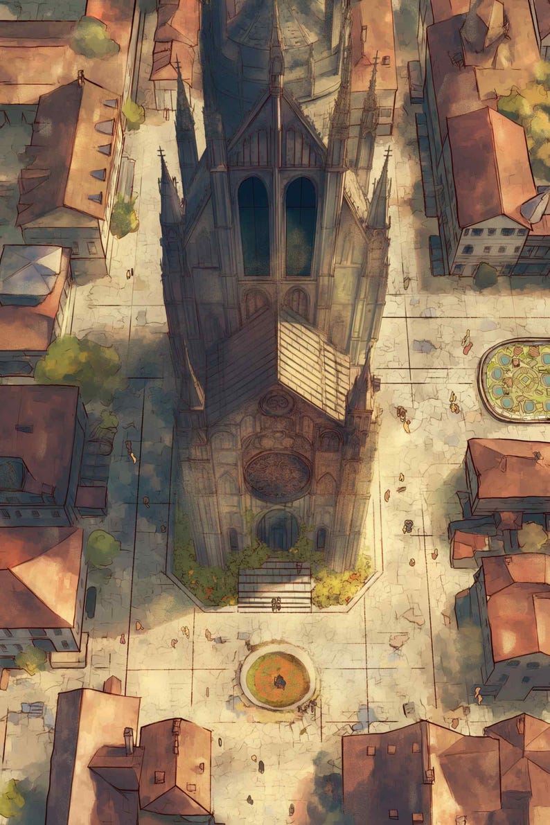 City Battlemaps, Gothic, City Map, Dnd Maps, D&D, Capital City, Gridded ...