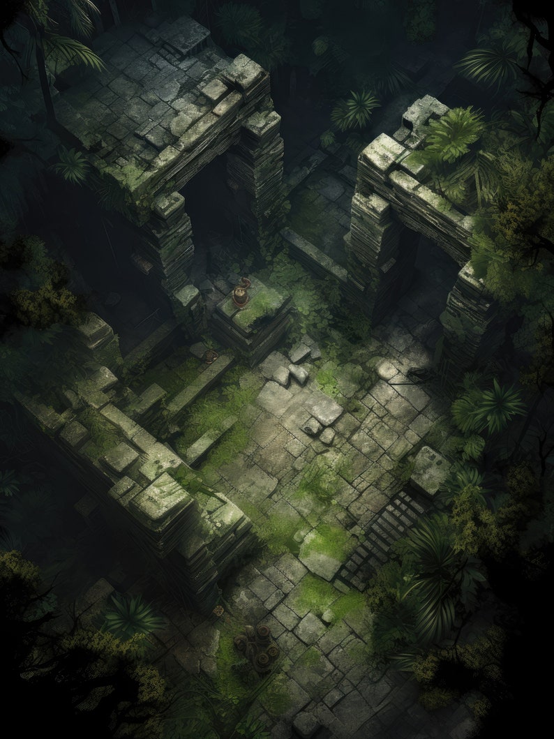 Jungle Battlemaps, Dnd Maps, Waterfall, River, Gridded Maps, D&D, Rpg Maps for Tabletop Games ...