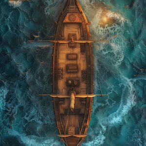 Ship Battlemaps, Dnd Maps, Pirate, D&D, Pathfinder, Ocean, Gridded Maps ...