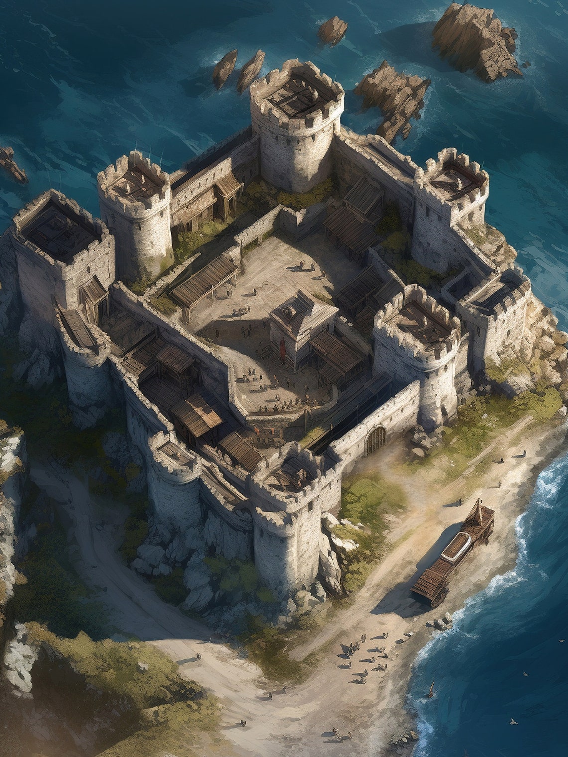 Castle Battlemaps, Dnd Maps, Fort, D&D, Pathfinder, Gridded Maps ...