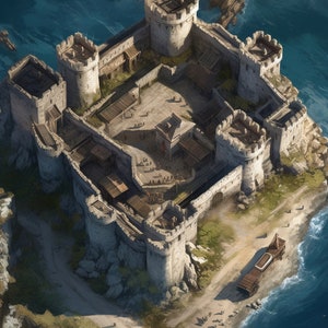 Castle Battlemaps, Dnd Maps, Fort, D&D, Pathfinder, Gridded Maps ...